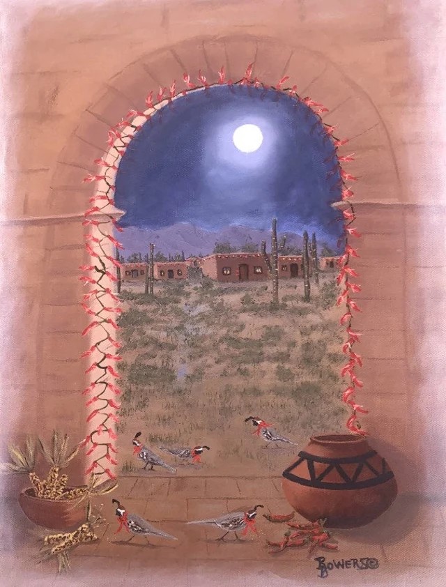 Desert sunsets,Southwest Paintings, Arizona Landscapes by Brenda Bowers